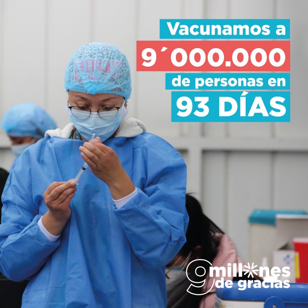 ¡Lo logramos! 9 millones de personas vacunadas en 93 días – Ministerio ...